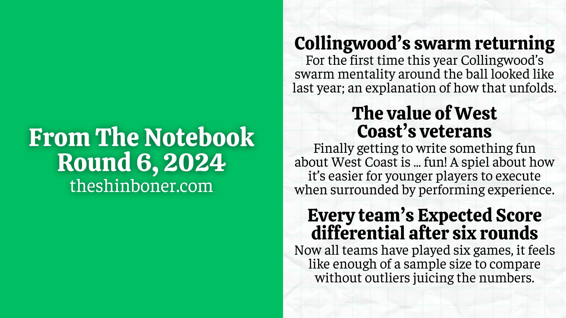 Collingwood’s swarm, valued veterans, Expected Score: From The Notebook ...
